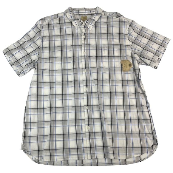 True Craft | Shirts | Nwt True Craft Mens Button Down Shirt Xxl White Blue Black Plaid Cotton ...